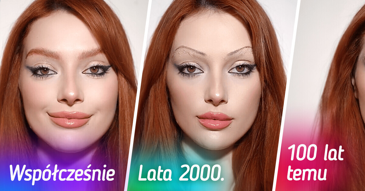 Dziewczyna pokazała w filmiku, jak zmieniał się kształt brwi na ...